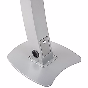 Displays2go iPad Lectern Stand for Floor, Hinged Enclosure Fits iPad Generations 2-4 and Air, Aluminum & Steel (Silver Steel)