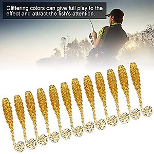 01 Fish Lure Bait, Shaped Luminous Paddle Tail Fishing Lures, Anti‑Corrosion Fishing Accessories Lifelike Lures for River Lake(#8 Golden)