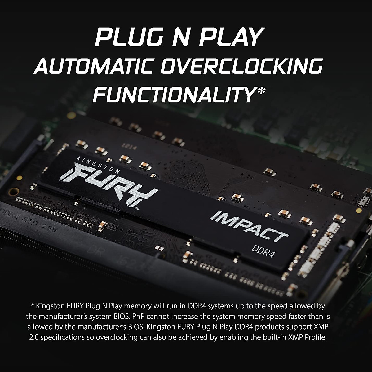 Kingston FURY Impact 32GB (2x16GB) 3200MT/s DDR4 CL20 Laptop Memory Kit of 2 | Intel XMP | AMD Ryzen | Plug n Play | Low Power Consumption | KF432S20IBK2/32