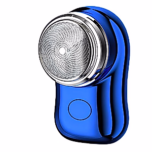 2023 Powerful Electric Razor for Men - Type C Fast Charging Mini Shave Portable Men's Electric Shaver for Smooth Shave, Pocket Size Storm Shaver Wet and Dry Mens Razor Easy One-Button Use (Blue)