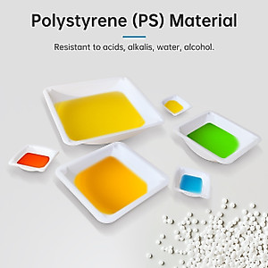 Nilef Weigh Boats Medium 125 Pack | 100 mL, 3 oz | Square Disposable Trays | Anti-Static Polystyrene Weighing Dishes for Scale, Liquids, Powders | Easy-Pour Lab Containers (Y102)