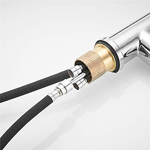 Weirun Kitchen Bathroom Sink Pull-down Faucet 1/2" IPS Black Braided Replacement Pull-Out Head Hose 59-inch or 150cm for Oil Rubbed Bronze Taps