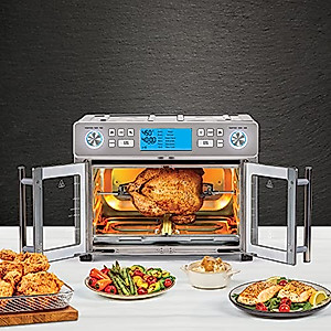 Emeril Lagasse Everyday French Door 360 Air Fryer, 25-QT Capacity, Dual Temperture Zone cooks 2 different ways, Stainless Steel