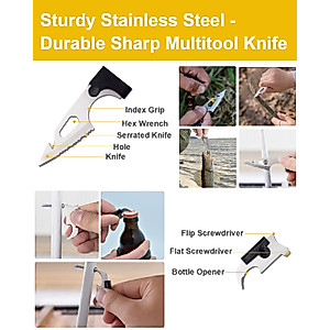 Upgraded Credit Card Tool Multitool - Fathers Gifts for Dad Him 18 in 1 Multi-Tool Gadgets - Christmas Gifts for Men Dad Father Women Stocking Stuffers Wallet Tools With Blade Compass Screwdrivers