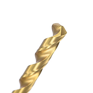 uxcell 6.3mm Drill Bits High Speed Steel Straight Shank 100mm Length Twist Drill Bit Fully Ground Titanium Coated 2 Pcs