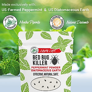 Bed Bug Killer, Diatomaceous Earth Peppermint Powder, 1 lb