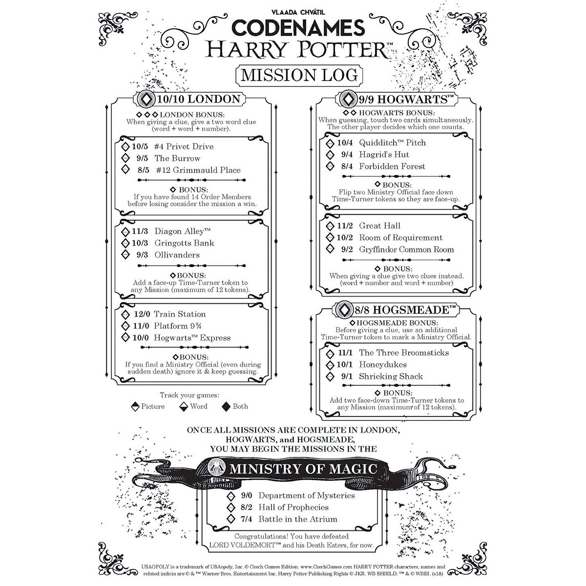 CODENAMES: Board Game , Based on Harry Potter Films , Officially Licensed Merchandise