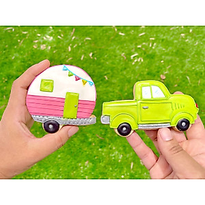 Father's Day Camping Cookie Cutters 7-Pc. Set Made in the USA by Ann Clark, Camper, Campfire, Grill, Pine Tree, Beer/Soda Bottle, and more