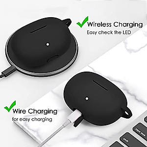 Filoto Case for Beats Studio Buds 2021, Silicone Wireless Earbuds Case Cover with Bracelet Keychain for Women Girls (Black)