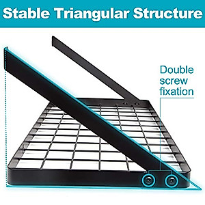 Vdomus Hanging Pot Rack, Wall Mounted Pots and Pans Holder 29.3 by 13 Inch | Kitchen Cookware Organizer for Pots and Pans Storage 15 Hooks, Ideal for Pans, Utensils, Cookware in Square Grid | Black