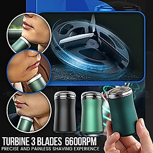 Pocket Size Washable Electric Razor, Mini Portable Electric Shaver for Men, Small Form Factor But Clean Shave, Easy to Clean, Suitable for Carrying Around. (Green)