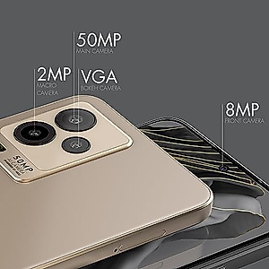 NUU A25 AMOLED 120Hz 6.7" Phone for T-Mobile, ATT, Cricket, Mint, ULTRA, Metro, Gaming phones, Octa-Core Helio G99, 4G/LTE Dual SIM, 6GB + 128GB 50MP Camera, Champagne, International Travel