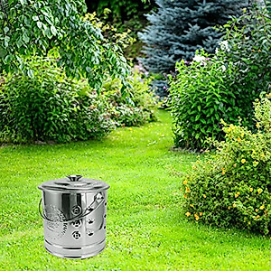 GANAZONO Galvanised Garden Incinerator Burning Fire Bin Prime Paper Burning Barrel Stainless Steel Incinerator Burn Barrel for Yard Home Garden (Furnace+ Tongs)