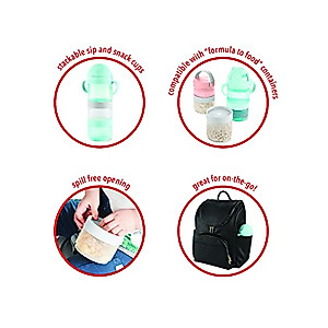 Skip Hop Stackable Snack Container & Sippy Cup, Grey Teal