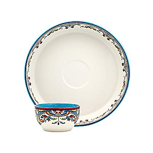 Euro Ceramica Zanzibar Chip and Dip Bowl, 2 Piece Set, Multicolor, 24 ounces
