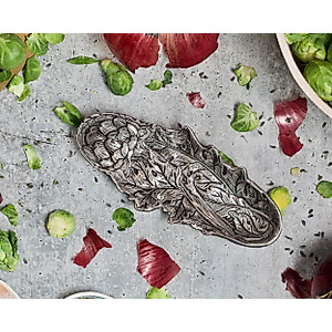 Arthur Court Artichoke Spoon Rest Aluminum Metal Decorative Holder for Kitchen, Spatula Ladle, Brush and Cooking Utensils - Food Safe can be used for serving dips or olive oils 8 inch x 3.25 inch