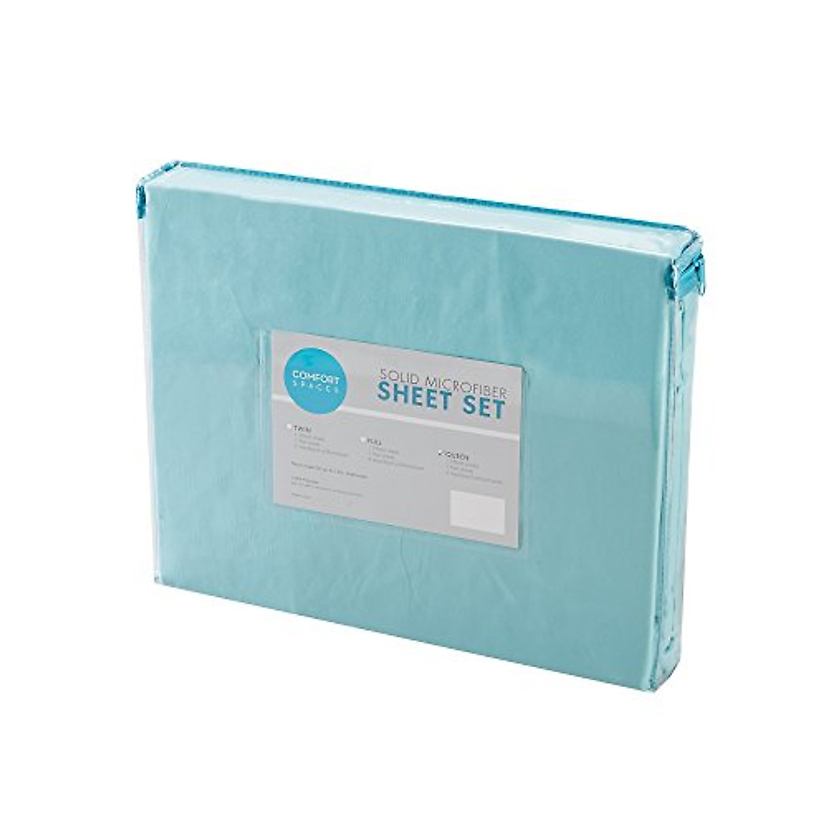 Comfort Spaces CS20-0118 Microfiber Set 14" Deep Pocket, Wrinkle Resistant All Around Elastic-Year-Round Cozy Bedding Sheet,6 pcs, Matching Pillow Cases, Queen, Aqua