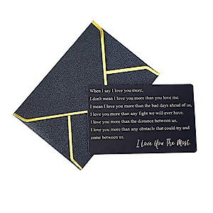 Anniversary Idea for Men Engraved Wallet Insert, Boyfriend Present, Metal Wallet Card Inserts, Mini Love Note, Anniversary Cards for Husband, Cute Present for Birthday, Christmas, Valentine's Day