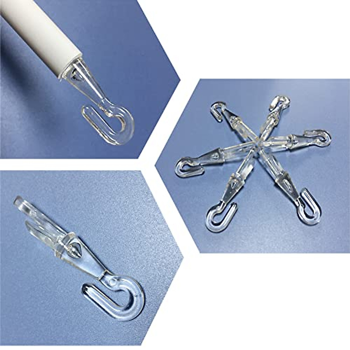 BOOHAO 12 PCS Wand Tip Hook Sleeve Clear Plastic Shapherds Hook Wand Tip Connector Wand Cap Connector Wand Cap Blind Wand Hook Replacement for Circular 6/25"(6mm) Blind Tilt Wand Repair