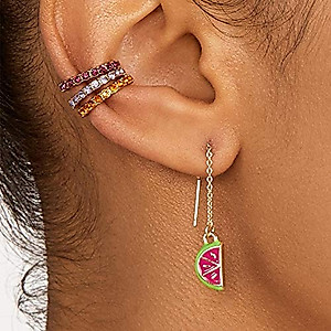 MOEPAPA Ear Cuff Colorful Clip on Hoop Earrings for Women 6pcs set