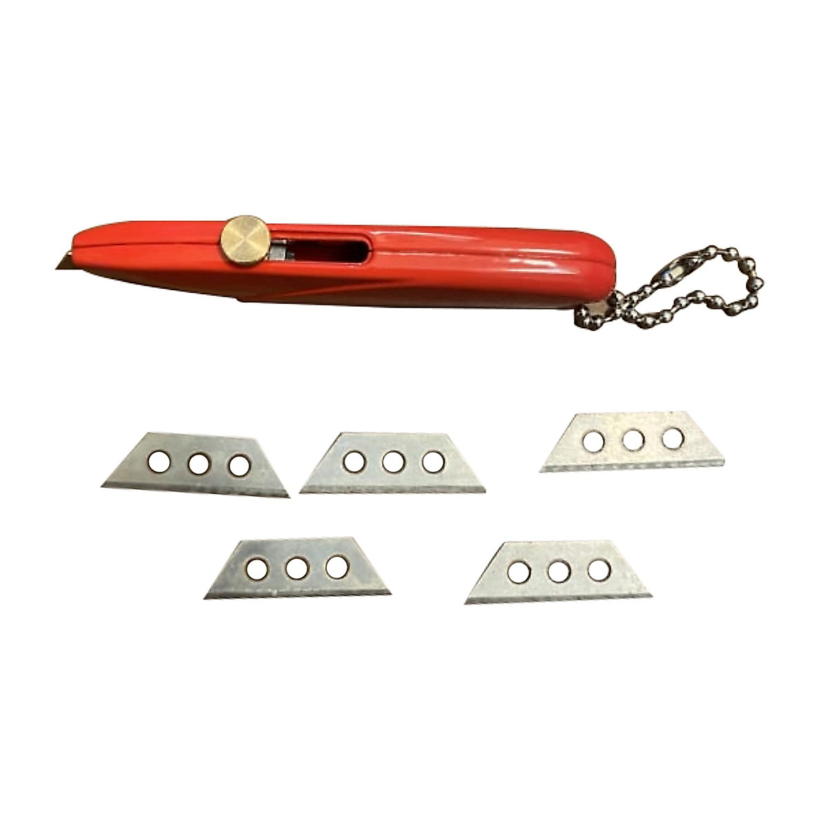 Mini Keychain Knife Box Opener for Keyring - 3 Inch Utility Knife on Keychain with 5 Extra Blades - Small Cutter for Opening Packages