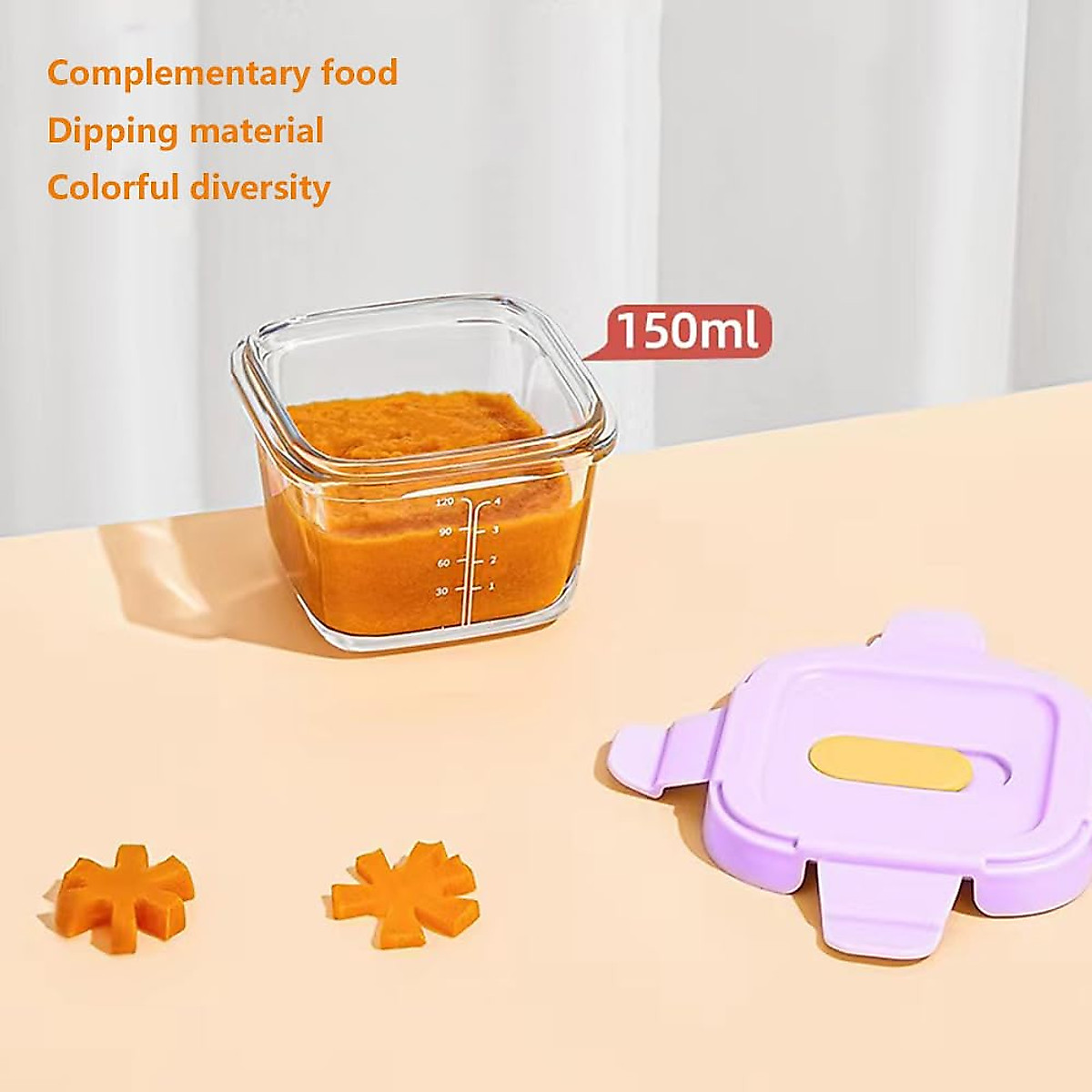 S.ROKE TTAN 6 Pack Glass Food Containers with Lids, 5 oz Food Jars Small Food Storage Containers for Snacks, Dips, and Meal Prep, Airtight, Leakproof Microwave & Dishwasher Safe