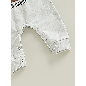 Infant Baby Boys Girls Football Season Jumpsuit Watch Football with Daddy Funny Romper Playsuit Sweatshirt (with Daddy, 3-6 Months)