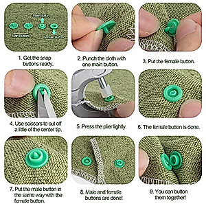 375PCS – Plastic Snap on Buttons, Snaps Button Kit, Snaps Fasteners and Tool Set, Snap Pliers for Clothing, Crafts, Fabric, Sewing and Crafting Supplies of 24 Colors