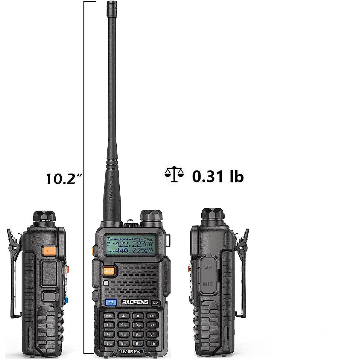 Baofeng UV-5RPro 8W 2Pack Ham Radio Two Way Radio More Radio Case One Programming Cable
