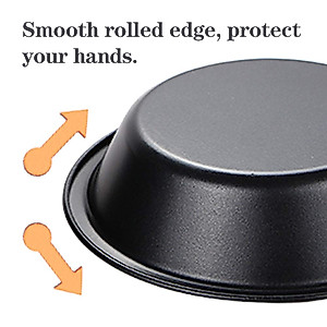 Webake Mini Pie Pans 5 Inch Pie Tins, 4 Pack Nonstick Round Bread and Meat Bakeware for Oven and Instant Pot Baking - Black