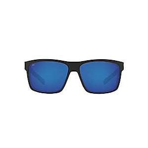 Costa Del Mar Man Sunglasses Shiny Black Frame - Blue Mirror Lenses - 60MM