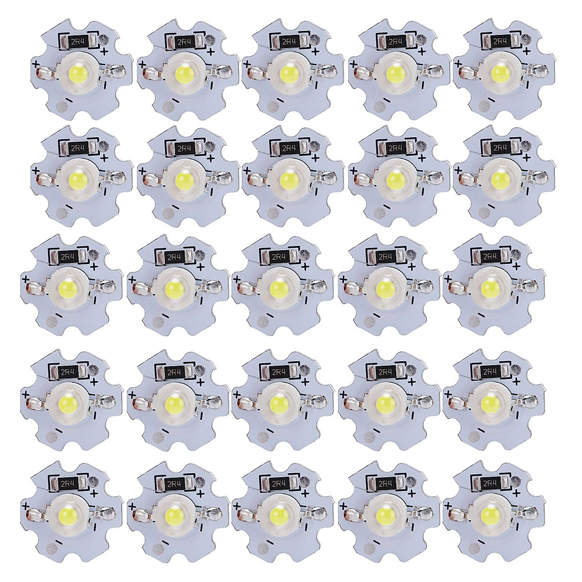 Hyuduo 25pcs LED Lamp Beads, 200LM 3W 5V High Power Led Chip, LED Lamp SMD Chip Light Bulb for DIY Lighting Fixtures(Pure White 60006500K)