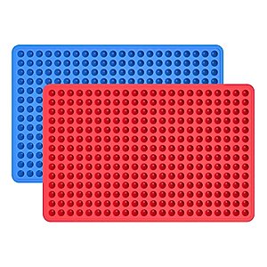 Silicone baking mat, 1.2 cm baking mat dog biscuits, multi-purpose silicone mat for oven, heat-resistant & food-safe, Bpa-free (Blue & Red)