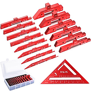 DIYLOG Router Table Setup Bars, 14 pcs Aluminumset Setup Blocks Woodworking, Set Up Blocks for Woodworking, Setup Blocks Gage Blocks for Router Table Saw and Angle Measure Set Up