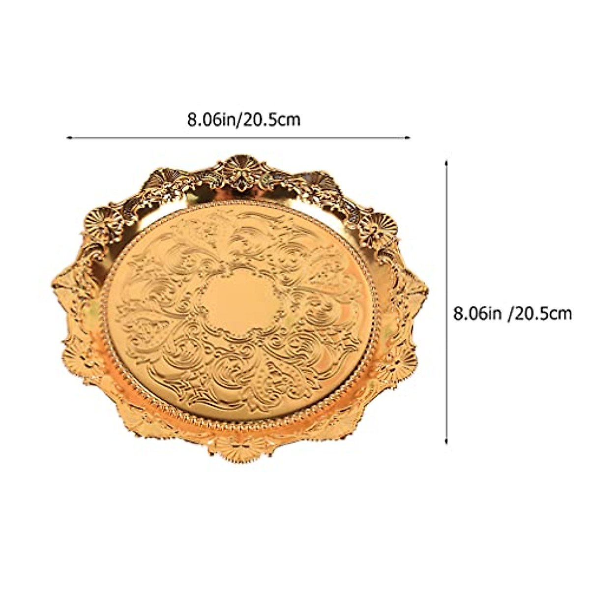 FOMIYES Turkish Ottoman Coffee Tea Beverage Serving Wavy Tray Gold