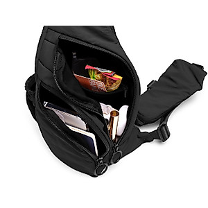 ODODOS Crossbody Sling Bag with Adjustable Straps Small Backpack Lightweight Daypack for Casual Hiking Outdoor Travel, Black