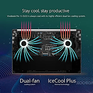 ASUS VivoBook Pro 15 OLED Slim Laptop, 15.6” FHD OLED Display, Intel Core i5-11300H CPU, NVIDIA GeForce GTX 1650 Max Q, 8GB RAM, 512GB SSD, Windows 11 Home, Quiet Blue, K3500PH-DB51