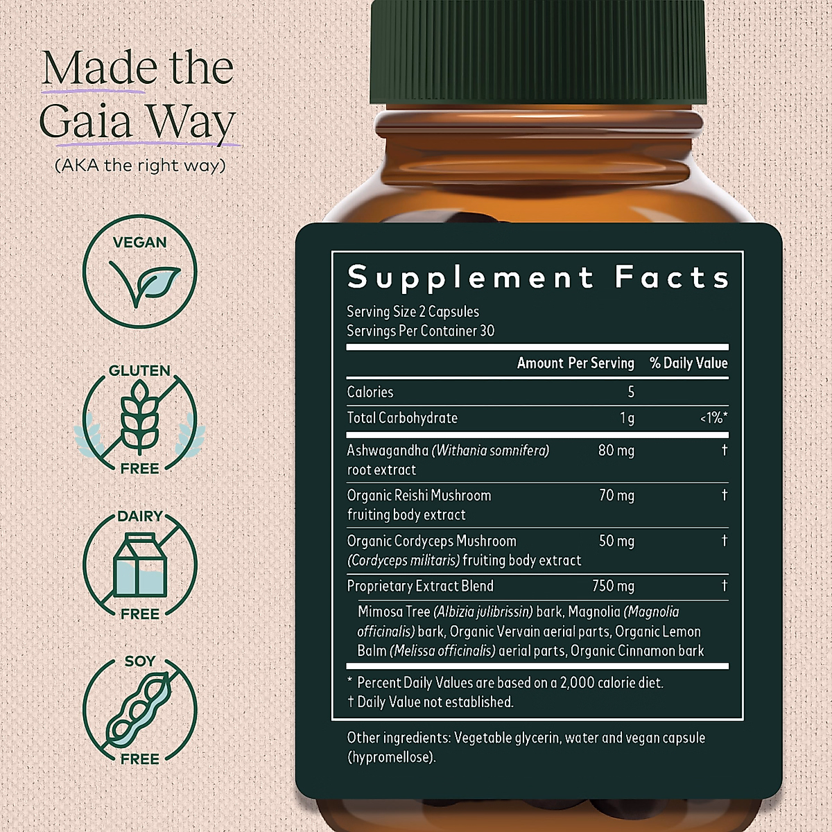 Gaia Herbs Adrenal Health Nightly Restore - Herbal Supplement with Ashwagandha, Magnolia Bark, Cordyceps, Lemon Balm, and More - 120 Vegan Liquid Phyto-Capsules (60 Servings)