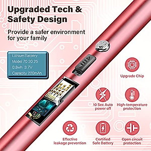 Navpeak Candle Lighter Long Neck Windproof Electric Arc Lighter for Gas Stove Fireplace BBQ Kitchen Grills (Rose Pink)