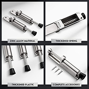 4 Pcs Heavy Duty Door Stopper Stainless Steel Foot Kickdown Door Stop Adjustable Easy Step Door Holder Telescopic Spring Door Stop Door Spring Stopper Silver Door Locks Holder for Outdoor Commercial