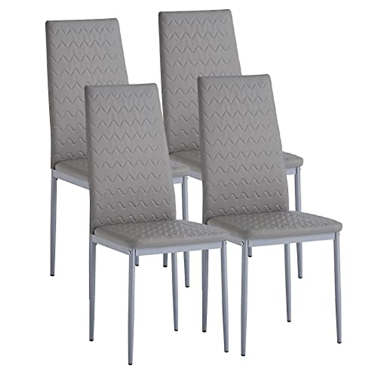 paonne Round Dining Table Set for 4, Glass Round Kitchen Table and Chairs for 4, 5-Pieces Table with Chair Set