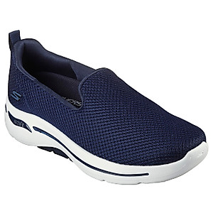 Skechers Women's Go Walk Arch Fit-Grateful Sneakers, Navy/White, 10