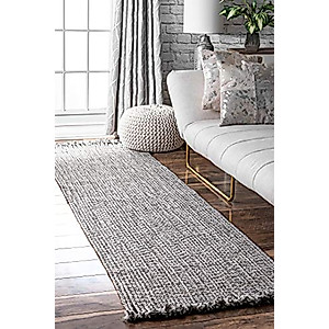 nuLOOM Courtney Braided Indoor/Outdoor Area Rug, 10' x 13', Salt And Pepper