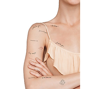 tatton.me Temporary Tattoo Set - 12 Different Designs, 4.1 x 5.8 Inch, Multi-Colored, Non-Toxic, Waterproof, Easy to Apply