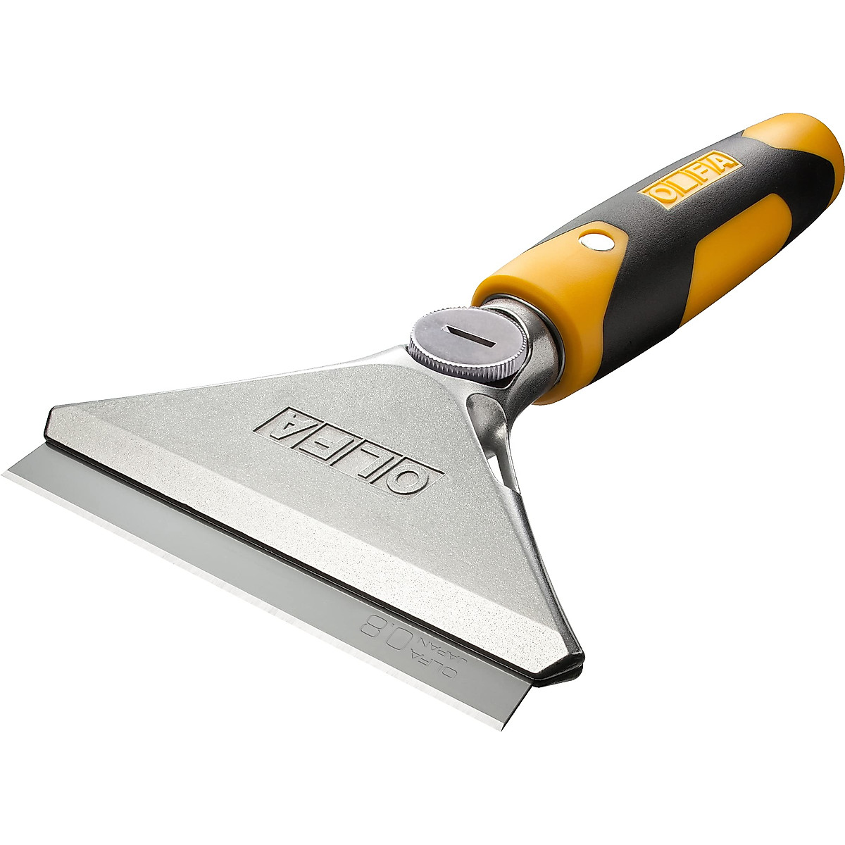 OLFA 8" Extra Heavy Duty Razor Scraper (XSR-200) - 8 Inch Steel Razor Blade Scraper Tool with Strike Tip & Non Slip Handle for Floors, Paint, Glass, Replacement Blades: OLFA BS & BSF Blades