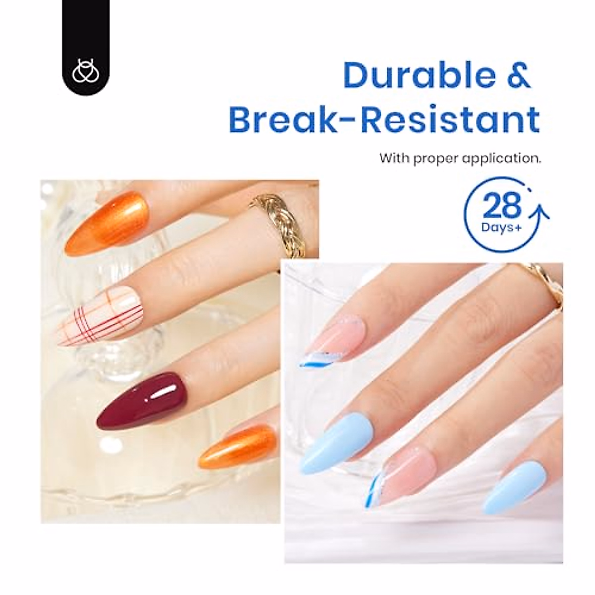 Beetles Gel Nail Kit Soft 500Pcs Medium Almond Pre Shaped Clear Full Cover False Nails for Gel Art Polish Soak Off Lamp Easy Nail Extensions Acrylic Fake Nails False Press on Nail Tips