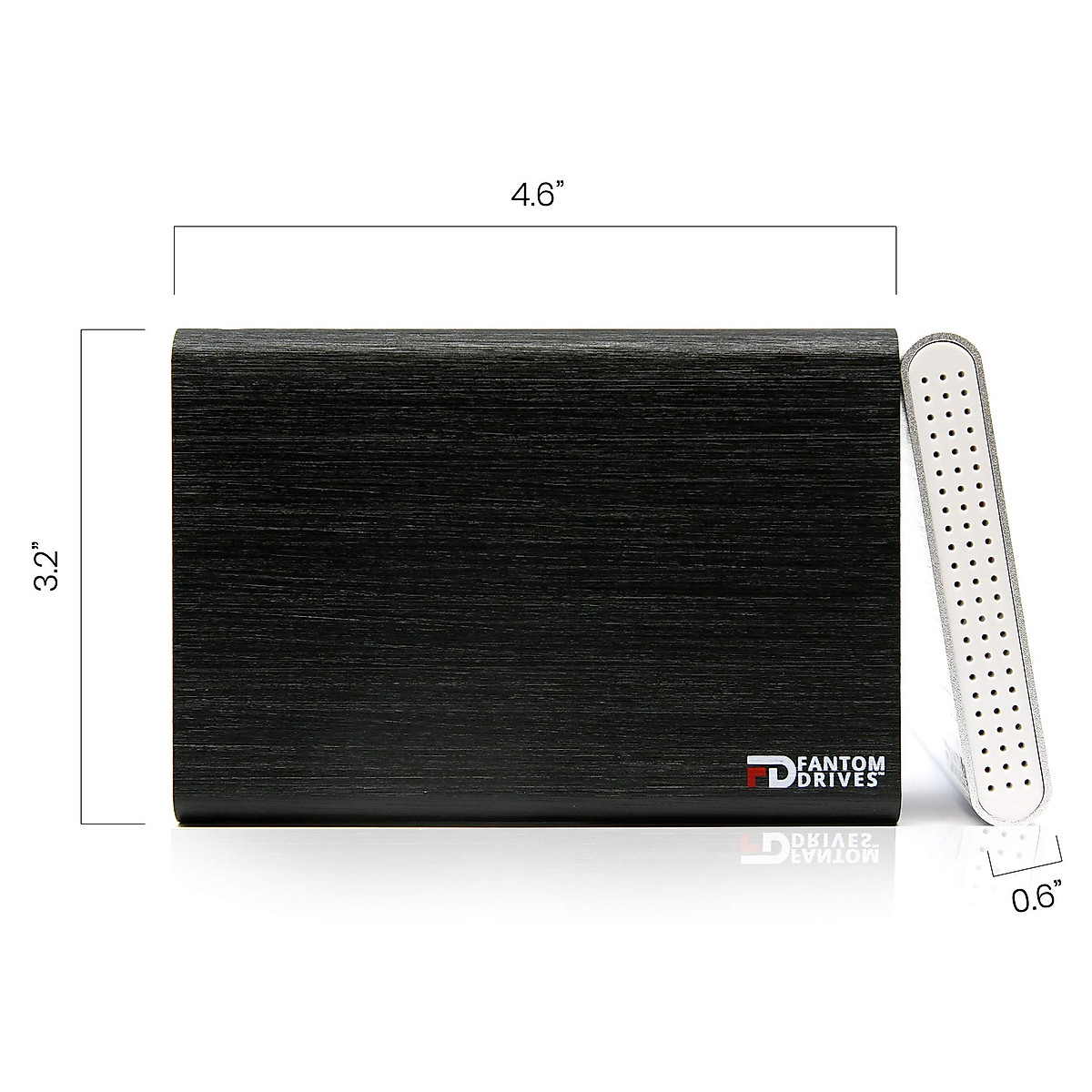 Fantom Drives FD 2TB Portable Hard Drive - USB 3.2 Gen 2 Type-C - 10Gbps - Aluminum - Black - Compatible with Mac/PC/PS4/Xbox (GF3BMC2000U)