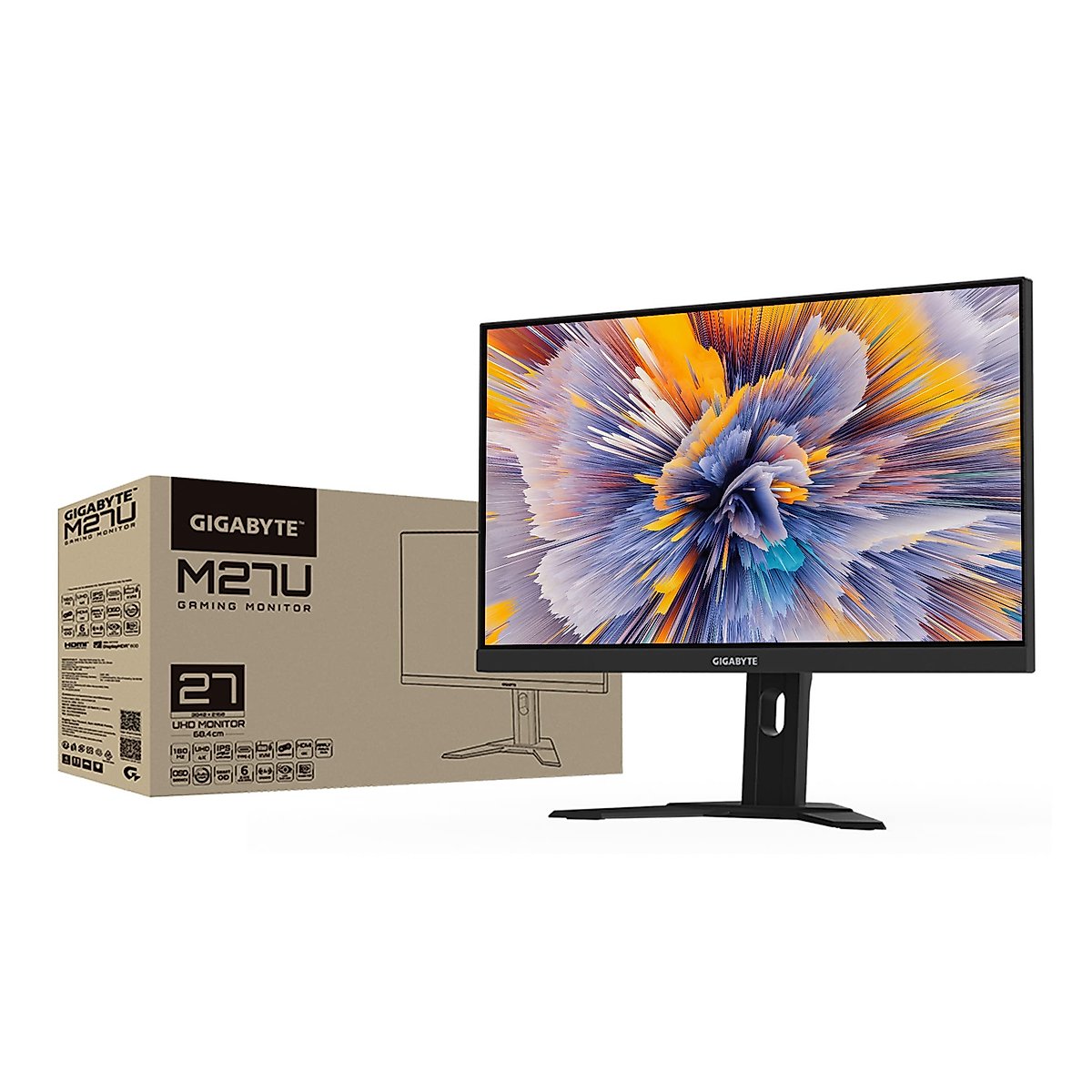 GIGABYTE - M27U - 27" IPS Gaming Monitor - UHD 3840x2160 - 160Hz - 1ms MPRT - AMD FreeSync Premium Pro - Type C KVM - HDMI, DP, Type C - Height Adjustable - Black