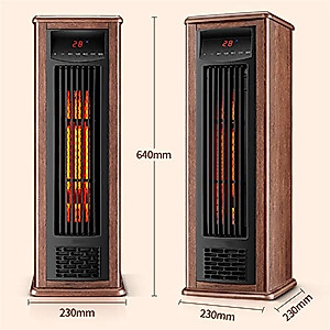 Outdoor Garden Heater Space Heaters for Indoor, Quiet&Fast Ceramic Heater with Remote,Oscillating,9H Timer,LED Display with Touch Control, Wood Grain Look Electric Heater Patio Hea