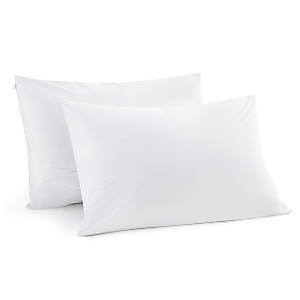 Bedsure Pillow Protectors, Waterproof Polyester Pillow Protectors with Zipper Standard Size,Set of 2, 20" x 26"